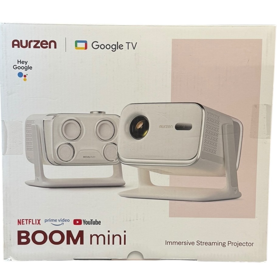 New New: Aurzen BOOM Mini Immersive Streaming Projector - 4K Smart ...